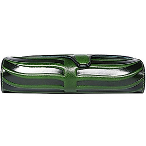 PIJUSHI Womens Designer Leaf Clutch Purse Leather Shoulder Crossbody Bag for Women (22290 Green)