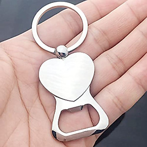 ARFUKA Bottle Opener Keychain Portable Beer Bottle Opener Key Chain Keyring Beverage Bottle Opener Key Ring for Men, Women Silver