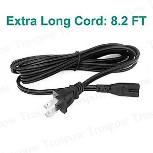 8.2ft 2 Prong Power Cord for Sony PlayStation 3 PS3 Slim 2-Slot AC Power Cord Supply Cable Replacement