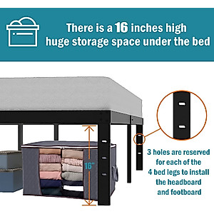 OmiNight Twin Bed Frame 18 Inch Tall Metal Frames 3500lbs Heavy Duty Steel Slat Support Platform No Box Spring Needed Easy Assembly-Black…