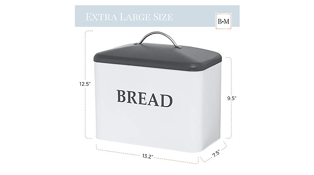 Extra Large Bread Box - Stylish Farmhouse Kitchen Organizer