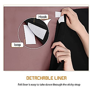 RYB HOME 3-in-1 Soundproof - Blackout - Thermal Insulation Living Room Divider Curtains, Large Bay Window Curtains for Bedroom Theatre Office Backdrop, Wild Rose, W 62 x L 84 inches, 2 Panels