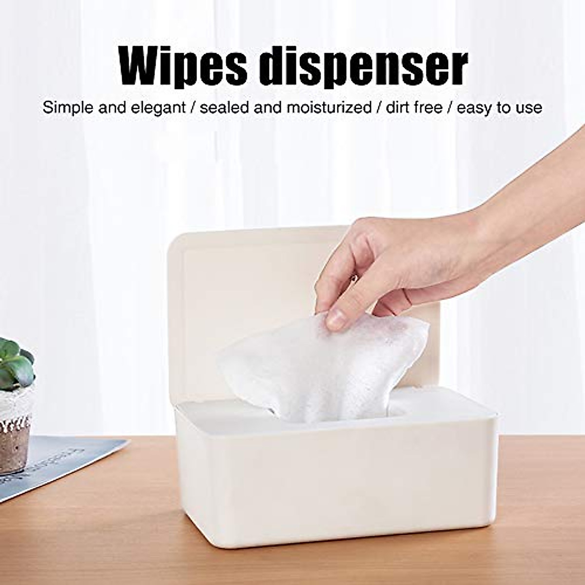 Lingtoolator Dispenser, Wet Wipes Storage Box Dustproof Tissue Box Case with Lid for Keeps Diaper Wipes Fresh, Easy Open Close Wipe Container(White)