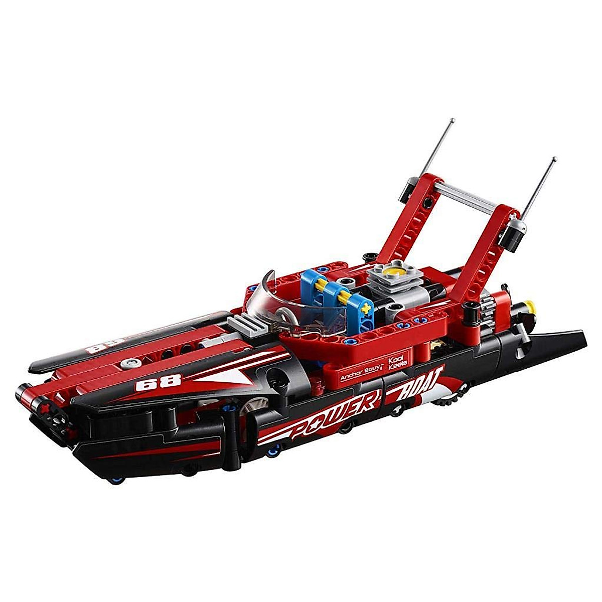 Power Boat Replica Building Set, 2 in 1 Model, Hydroplane Speedboat, Toy Boat Kits for Kids