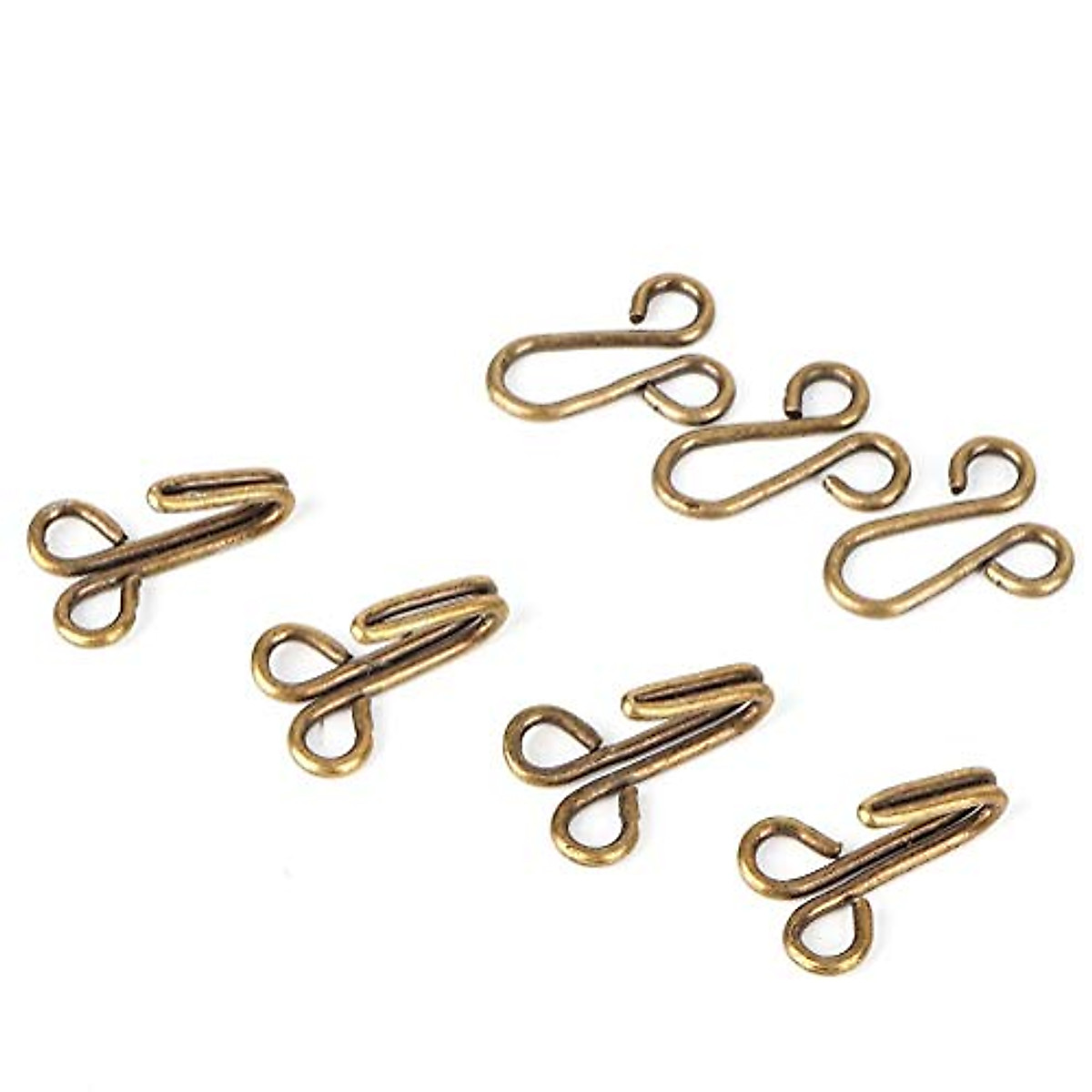 Sheens 10Set 28MM/1.1in Covered Hook & Eye Closures for Bra and Clothing Over Coat Underwear(Bronze)