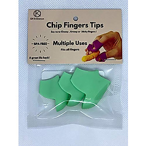 Non-Stick Chip Fingers Tips, Finger Protectors, Finger Covers Protection, 3 pcs (Green)