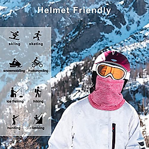 mysuntown Balaclava Face Mask, Balaclava Ski Mask, UV Protector Pooh Shiesty Mask,Cycling Balaclava WomenNeck Scarf for Men, Pink, for Winter