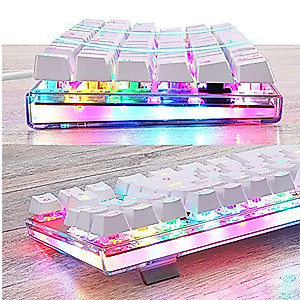QHH Mechanical Gaming Keyboard RGB LED Rainbow Backlit Wired Keyboard with Red Switches for PC/Gamer, Typist