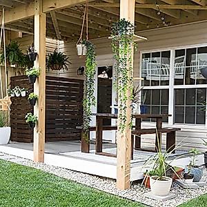 Oxsaytee 2 Pack Fake Hanging Plants with 2 Pcs Plant Hangers Fake Potted Plants for Wall House Home Office Room Patio Indoor Outdoor Aesthetic Decor