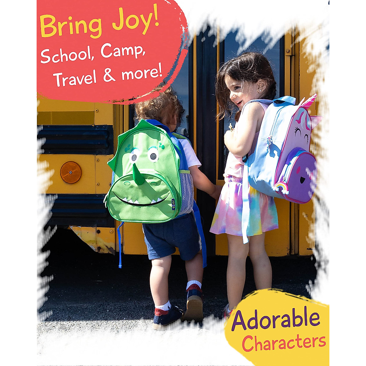 JOY2B Toddler Backpack for Girls and Boys - Mermaid Backpack for Girls and Boys - Kids Backpack for School Camp Travel - Preschool Backpack with Water Bottle Holder - Majestic Mermaid