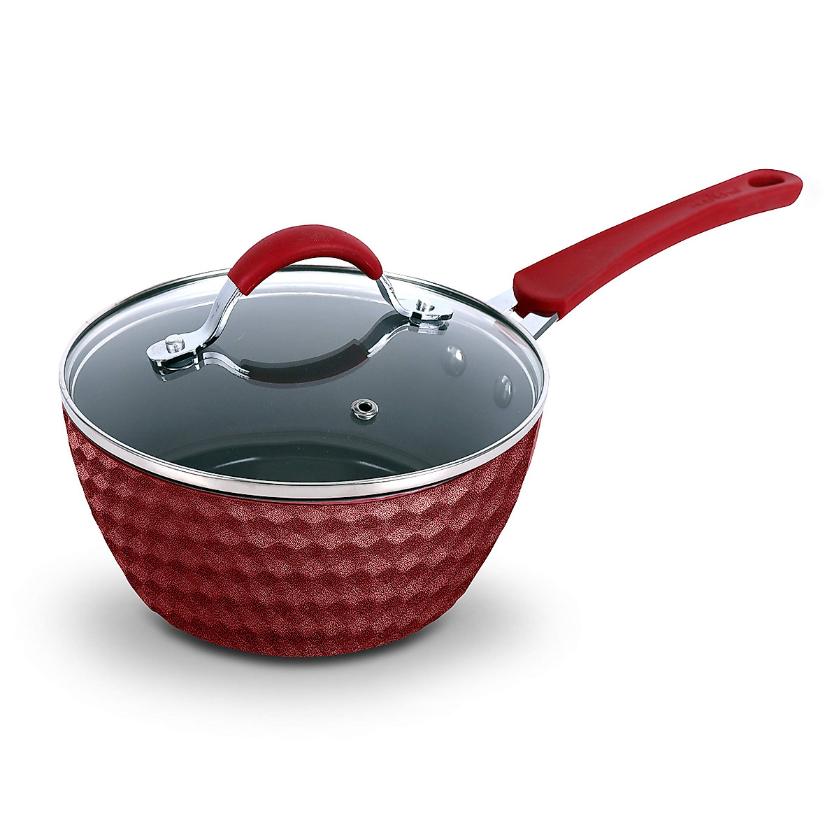 NutriChef Saucepan Pot with Lid - Non-Stick High-Qualified Kitchen Cookware, 1.7 Quart (Works with Model: NCCW11RDD)