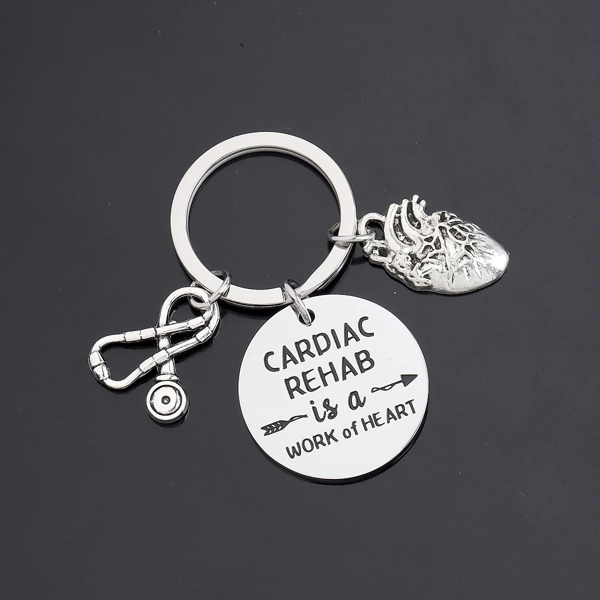 TIIMG Cardiac Rehab Nurse Gift Cardiac Rehab is A Work of Heart Keychain Nursing School Grad Gift (CARDIAC REHAB)