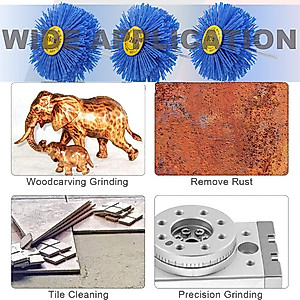 Mixiflor 7 Pack Abrasive Nylon Wheel Brush for Drill with 1/4" Shank, (80 120 180 240 320 400 600 )Grits, Nylon Abrasive Wheel Perfect for Removal of Rust/Corrosion/Paint