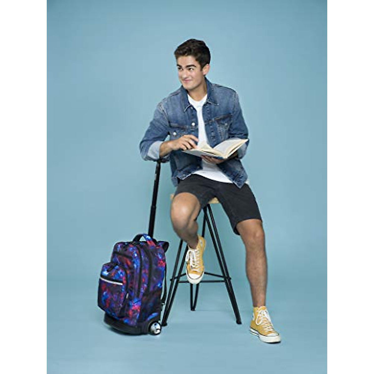 J World New York Sundance Rolling Backpack Girl Boy Roller Bookbag, Sprinkle, 20 Inch