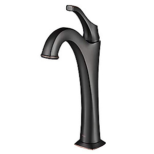 KRAUS KVF-1200ORB Arlo Single Handle Vessel Bathroom Faucet with Pop Up Drain, Oil Rubbed Bronze