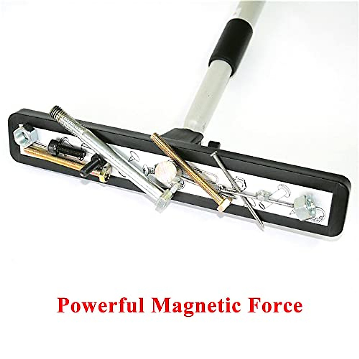 12-inch Heavy Duty Telescoping Magnetic Sweeper Pickup tool- Screws Parts Finder Strong Magnet Sweeper/43" Super Strength Extendable Magnetic Metal Pick-up and Nail Magnet, 16Lbs Pull