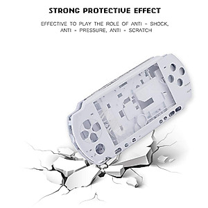 Game Console Shell Replacement Full Housing Console Case Compatible with PSP 3000 Game Console Shell(White)