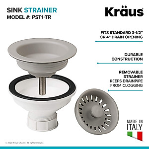 Kraus Kitchen Sink Strainer for 3.5-Inch Drain Openings in Truffle, PST1-TR