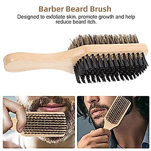 DOITOOL Men Set 1 Set Men Beard Brush Bristles Mustache Brush Grooming Comb Facial Hair Grooming Tools with Wood Handle for Growth Styling Shine Softness Size S Stocking Stuffer Gifts