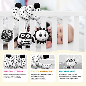 Stroller Toys,Cute Baby Spiral Plush Toys,Black White Stretch & Spiral Activity Toy,Baby Car Seat Toys,Hangings Rattle Toy for Infant,Newborn Sensory Toy for Boy Or Girl, for Strollers（Bee）