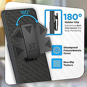 Holster Case with Belt Clip for Samsung Galaxy A71 5G SM-A716U [NOT for VERIZON 5G UW / A71 4G] - Slim Heavy Duty Combo - Phone Cover with Kickstand Compatible with Galaxy A71 5G - Black