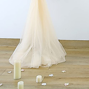 Champagne Tulle Backdrop Curtain for Parties 10ft×8ft Champagne Sheer Backdrop Curtains Drapes for Baby Shower Wedding Reception Birthday Party Photoshoot Backdrop Decorations 2 Panels