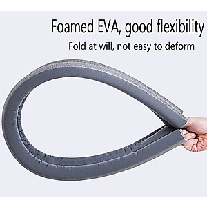 MS.CLEO Twin Door Draft Stopper, Double Side Under Door Bottom Seal Strip, Weather Stripping Window Breeze Blocker Adjustable Door Sweeps 36inch(Grey)