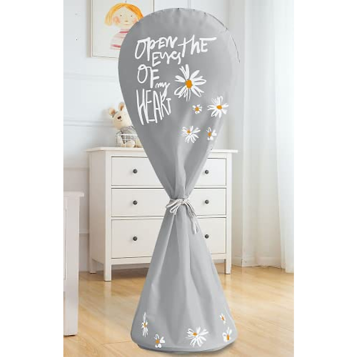 Alqpopg Fan Cover Dust Washable Floor Fans Cover Heavy Duty Standing Round Dustproof Covers Waterproof Protector for Indoor Outdoor Household Gray