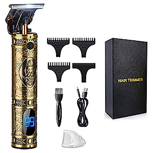 Suttik Professional Hair & Beard Trimmer for Barber, T-Blade Hair Edgers Clippers, Gold Knight Close-Cutting Trimmers, Cordless Clippers for Hair Cutting, Gift for Men