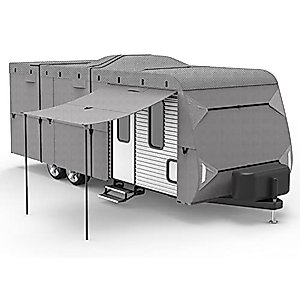 Leader Accessories Easy Setup RV Cover Extra Thick 5 Layers Travel Trailer Cover Camper Cover with Assist Poles (Fits 27' - 30')