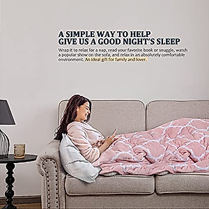 Reepow Moroccan Pink Weighted Blanket Queen Size, 60''x80'' 15lbs Weighted Blanket Throw Great for Relax and Sleeping, Super Cozy Sherpa and Warm Plush Fleece Heavy Blanket