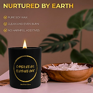 Luxury Funny Candles for Women Or Men - White Peach & Dreams,10oz - Wooden Wick Candles with Soy Wax – Funny Candle, Funny Candles for Men, Bithday Day Gift, Christmas Gift (Candles on Clothes Off)