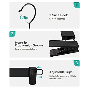 Velvet Hanger 3 Pack Skirt Hangers with Clips 12-Pack