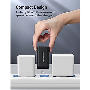 USB C Charger, Evatronic 65W 3-Port GaN Wall Charger PPS PD3.0 QC3.0 Fast Charging Adapter with 2 USB-C Ports + 1 USB-A Port Foldable Plug for MacBook Pro Air iPad Pro Air iPhone 14 13 12 Pro Max Mini