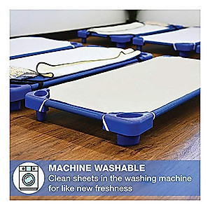 Cot Sheets for Daycare Standard Size-Pack of 12 Daycare for Toddler and Preschoolers Cot Bed Fitted Sheets for Daycare Cots-Daycare Mat Sheet-White Toddler Daycare 23" x 51"