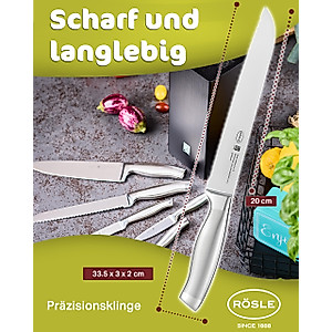 Rösle Baics Line Stainless Steel Bread Knife, 8 in Blade