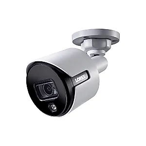 Lorex Indoor/Outdoor 4K Security Camera, Add-On Bullet Camera for Wired Surveillance System, Active Deterrence and Color Night Vision, 1 Bullet Camera(Renewed)