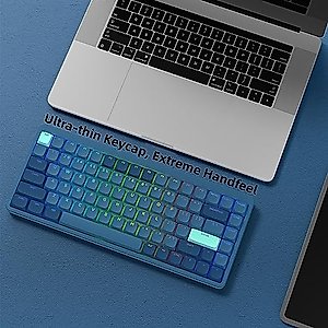 XVX Low Profile Keycaps, 137 Keys Custom Keycaps, Blue Horizon Keyboard Keycaps for 60% 65% 75% 80% 100% Cherry Gateron MX Switches Mechanical Keyboard