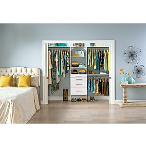 ClosetMaid 1937140 SuiteSymphony Modern 25-Inch Closet Organizer with Shelves and 4-Drawers, Pure White