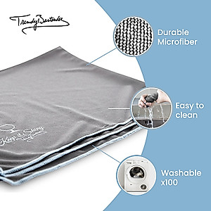 Trendy Bartender Toast to Perfection Microfiber Glass Polishing Lint-Free Cloth for Spotless Shine and a Residue-Free Finish - Pack of 2-25x20 inch - Grey