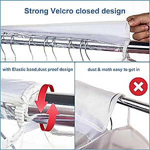 Zilink Clear Garment Bags for Storage 40 inch (2 Pack) Hanging Garment Rack Cover Suit Bags Organizer Hanging Clothes Cover for Suit Coats Jackets Dress Storage