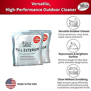 Full Crystal Exterior Refill Kits-Crystal Powder Outdoor Cleaner Packets Non-Toxic, No Scrub, No Rinse Cleaning Solution 8oz. Refill Kit Parent (16oz)