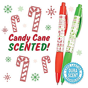 Holiday Smens - Candy Cane Scented Gel Pens 4 Count, Stocking Stuffer Gifts for Kids School Supplies Party Favors Classroom Reward