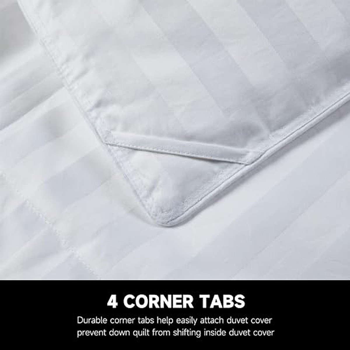 Beautyrest Hungarian White Goose Down Comforter, US Grown Cotton Fabric Goose Down Comforter, 750 Fill Power Fluffy Duvet Insert, 500 Thread Count All Seasons Warmth 5-Star Luxurious Comforters
