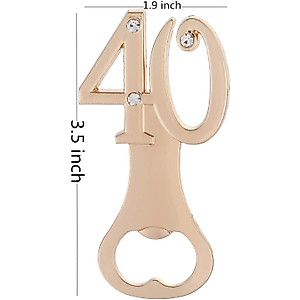 24PCS 40th Birthday Bottle Opener 40 Birthday Favors for Guests, 40th Gold Wedding Party Favors 40th High School Reunion Souvenir Gift for Guests (Black 40 Opener,24)