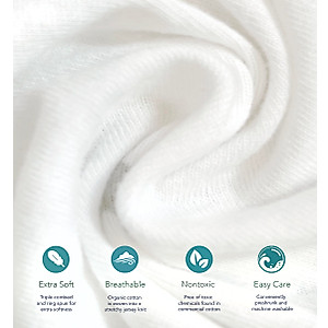 100% Organic Cotton Fitted Sheets for Graco Pack n Play, Babyletto, Pamo Babe, Hiccapop, Dream on Me, Evenflo, Baby Trend, Hygge Hush Portable/Mini Crib/Playards, and Beka Bedside Bassinet 2 Pk