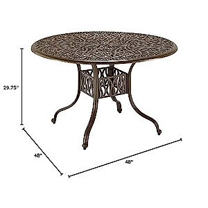 homestyles 6659-32 Outdoor Dining Table, 48Lx48Dx29H, Taupe