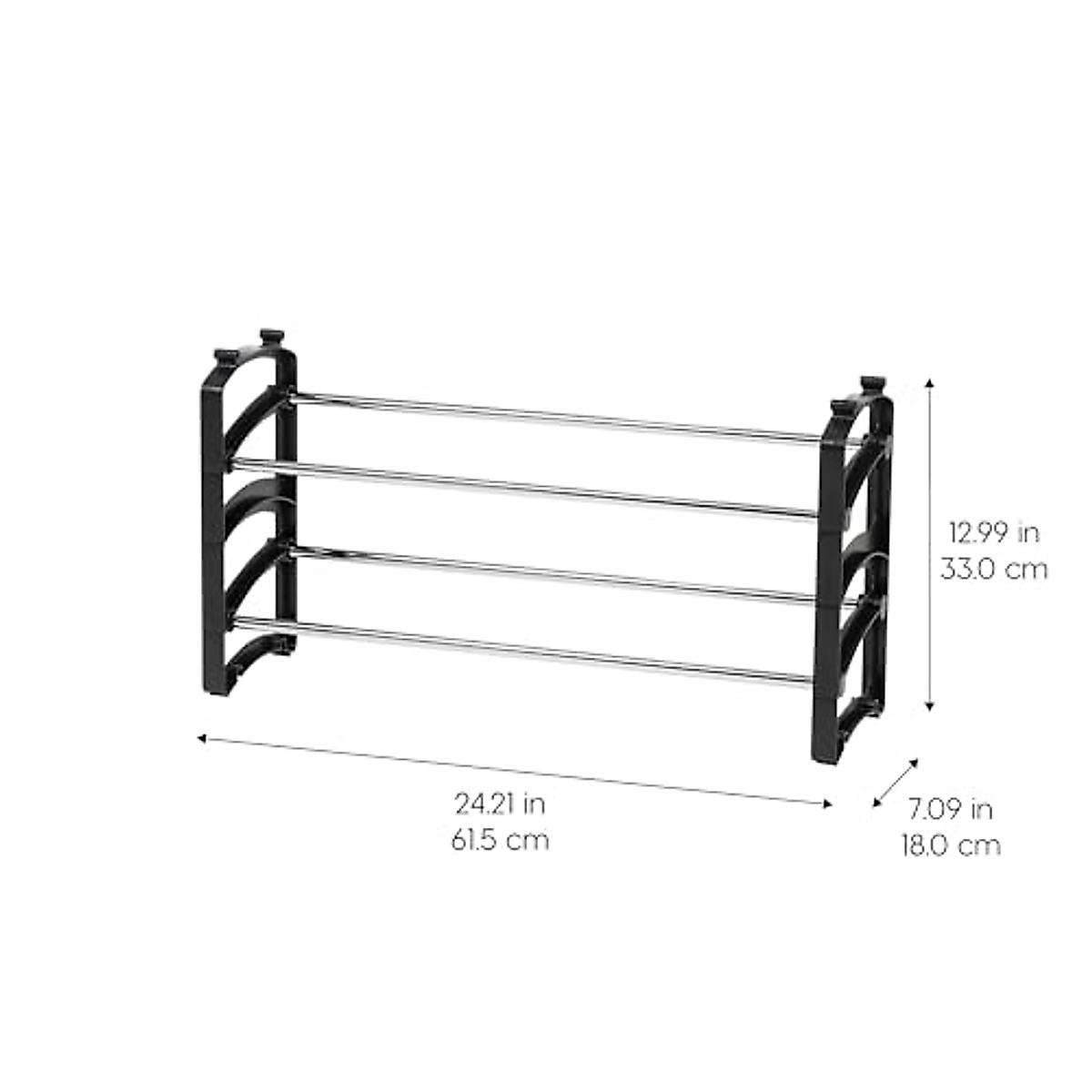 IRIS USA 2-Tier Shoe Rack, Up to 6 Pairs, Shoe Organizer for Closet Entryway Small Space, Shoe Storage Shelf, Tall Metal Shoe Rack, Shoe Stand, High-Heels