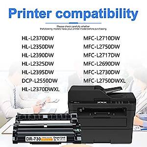 DR-730 Drum Unit Replacement for Brother DR-730 MFC-L2730DW HL-L2395DW MFC-L2710DW MFC-L2750DW HL-L2370DW HL-L2390DW DCP-L2550DW Printer, DR-760 Drum Imaging [2 Pack, 14,000 Pages/Drum Cartridge]