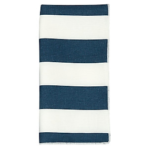 Blue and White Cloth Napkins 18" Dinner to Mix with Red White and Blue Stripes, July 4 Décor Patriotic Stars and Stripes Cotton Linen Napkins Pk 4